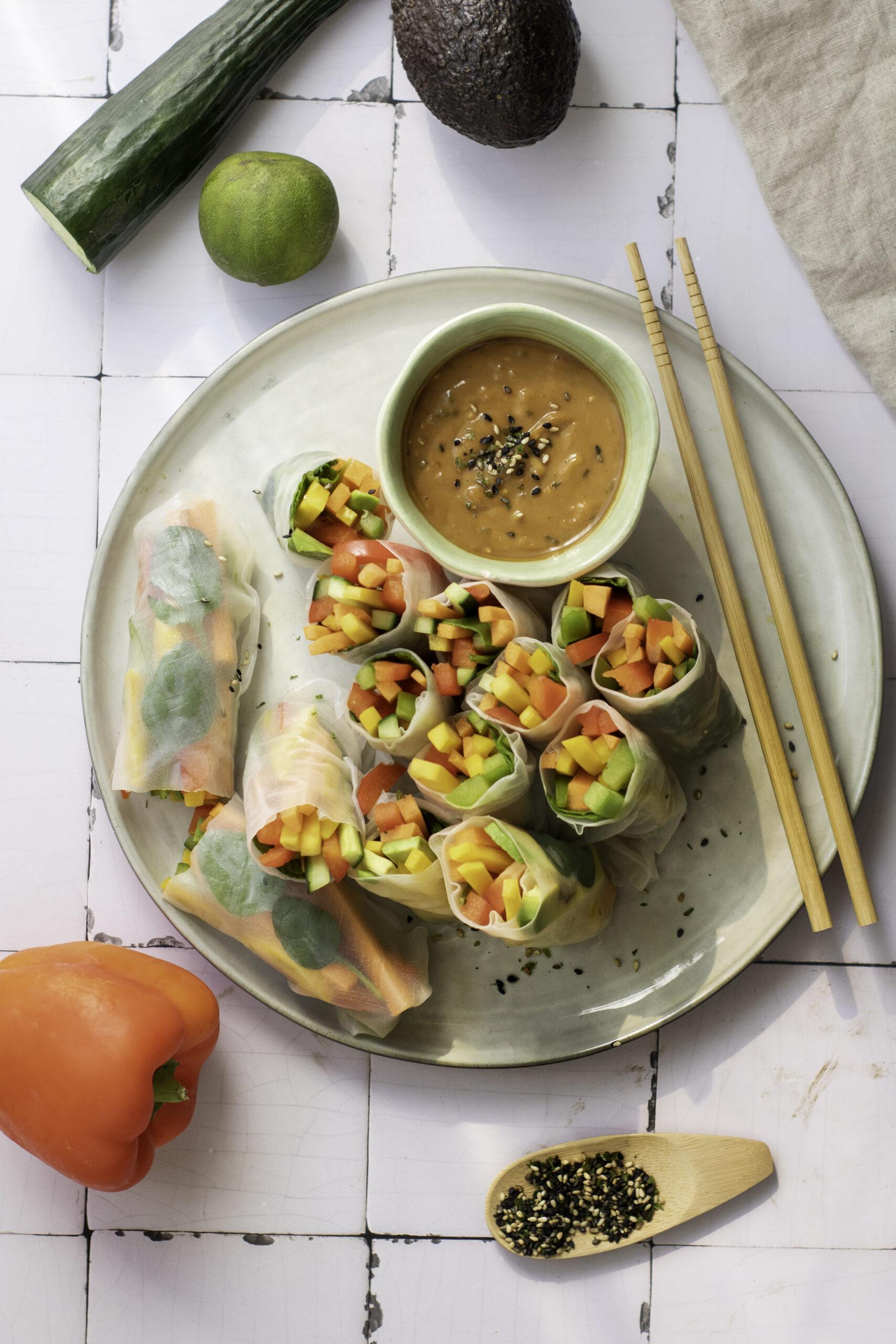 Rainbow Veggie Rice Paper Rolls | Tapas and Tidbits